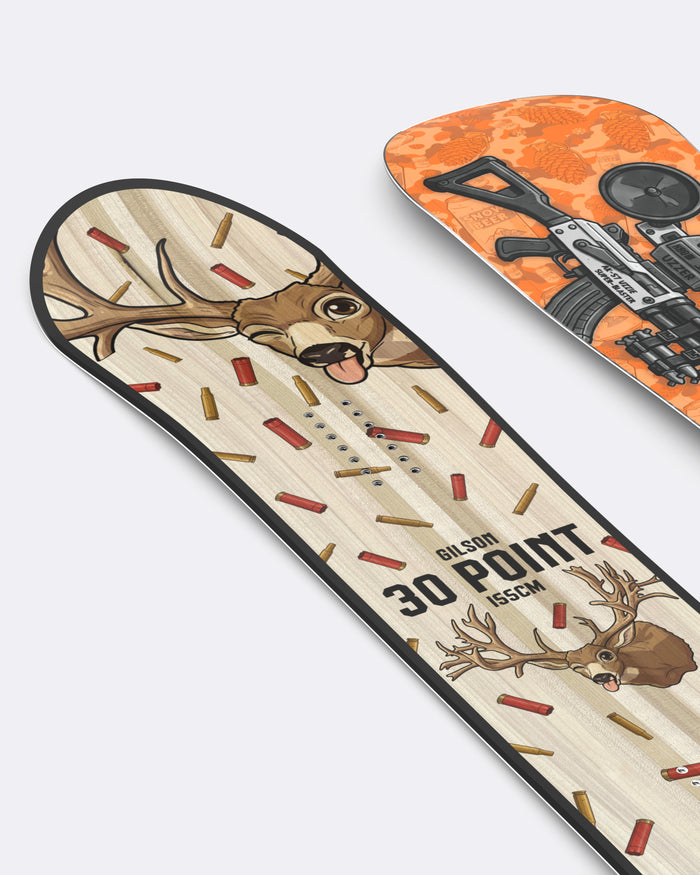 30 Point Buck Hybrid Camber All Mountain Snowboard | GILSON Artist Series