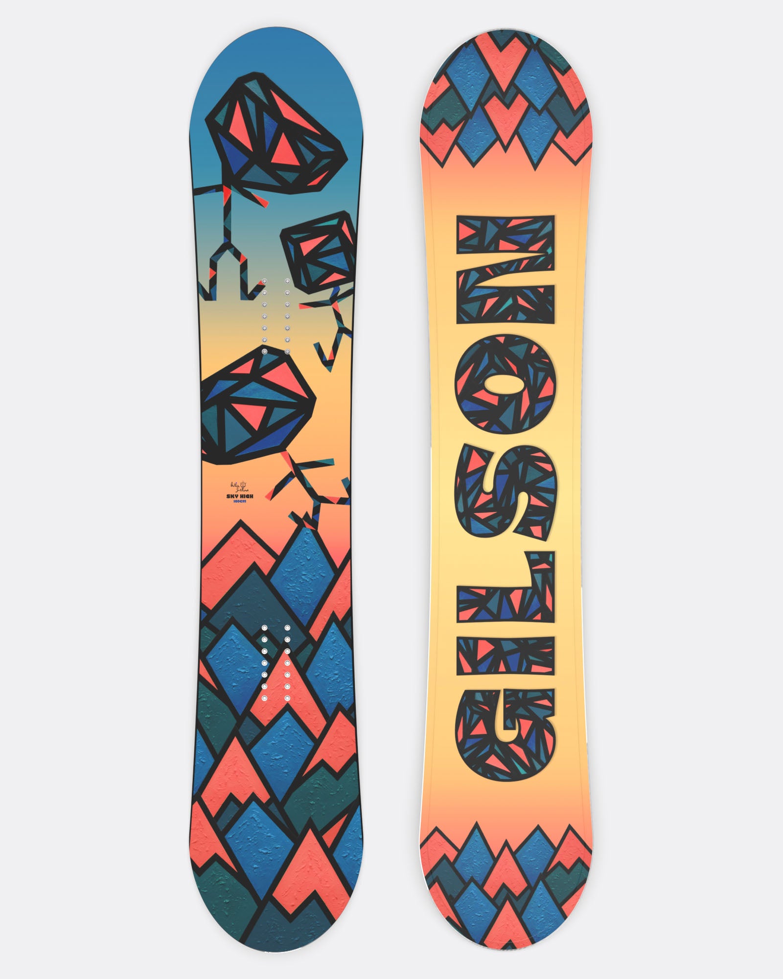 Sky High (Sunburst) Hybrid Camber All Mountain Snowboard | GILSON ...